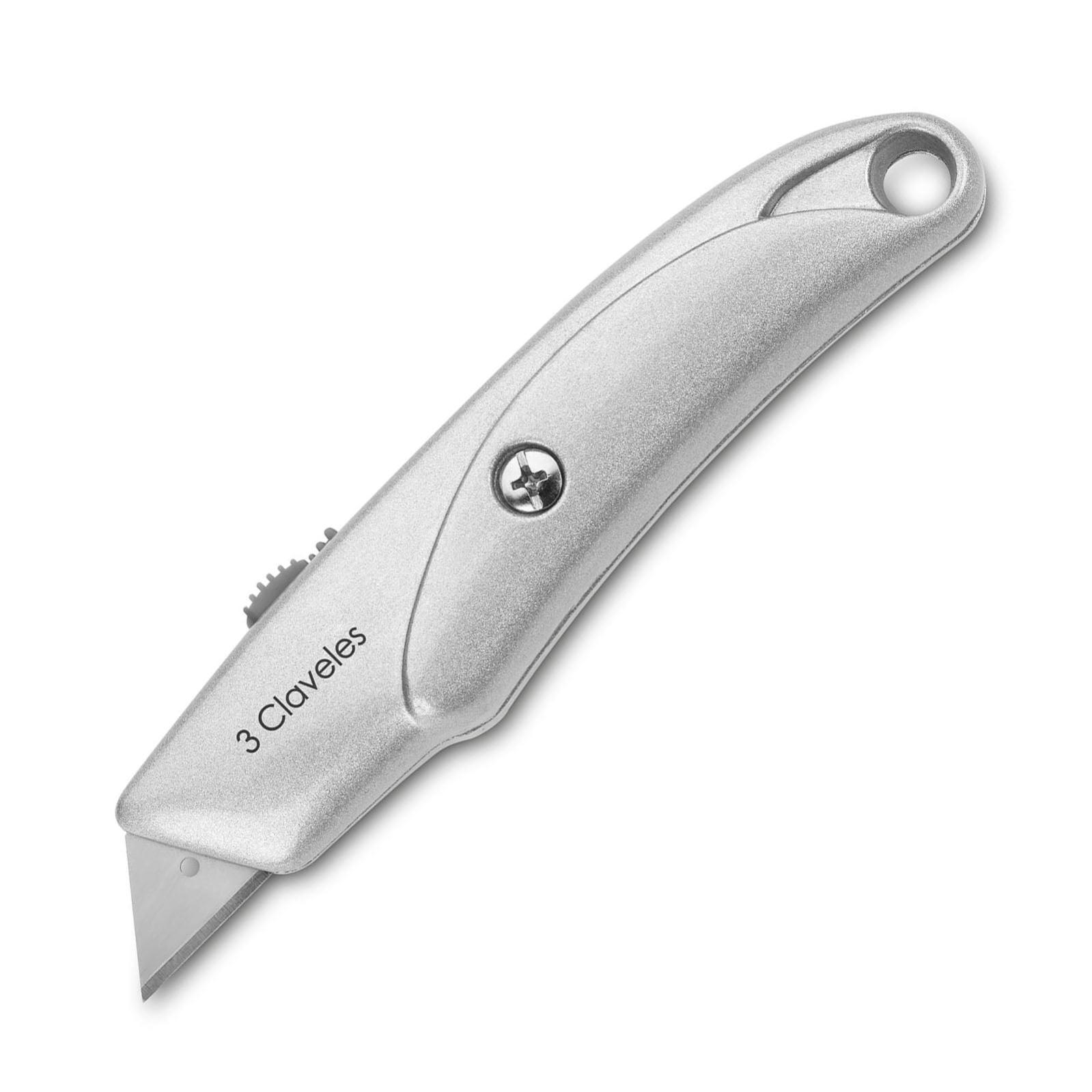 3 Claveles 00213 - Cutter Retráctil de Alto Rendimiento con Bloqueo ...