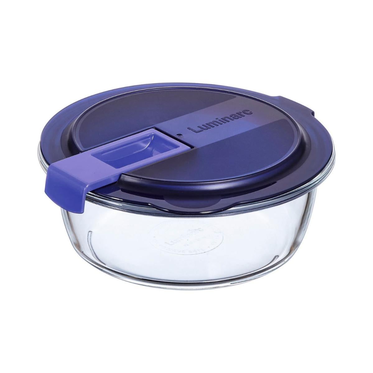 Luminarc Easy Box - Recipiente Redondo 0.92L Vidrio Hermético con ...