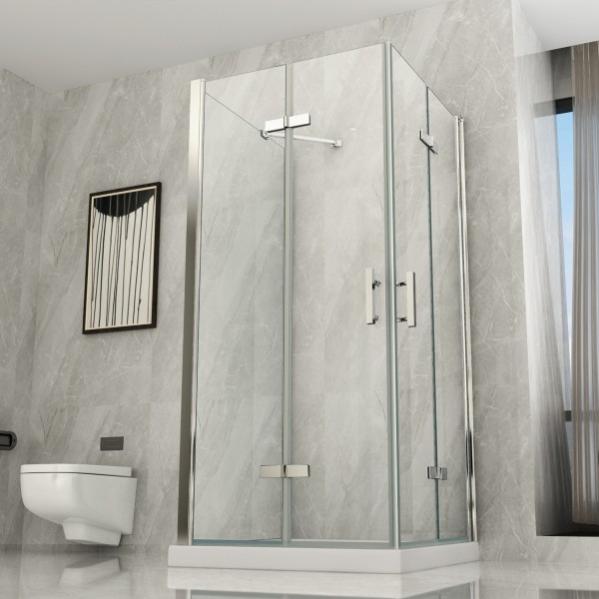 Box doccia 3 lati apertura a libro trasparente 8mm h195 flex ...