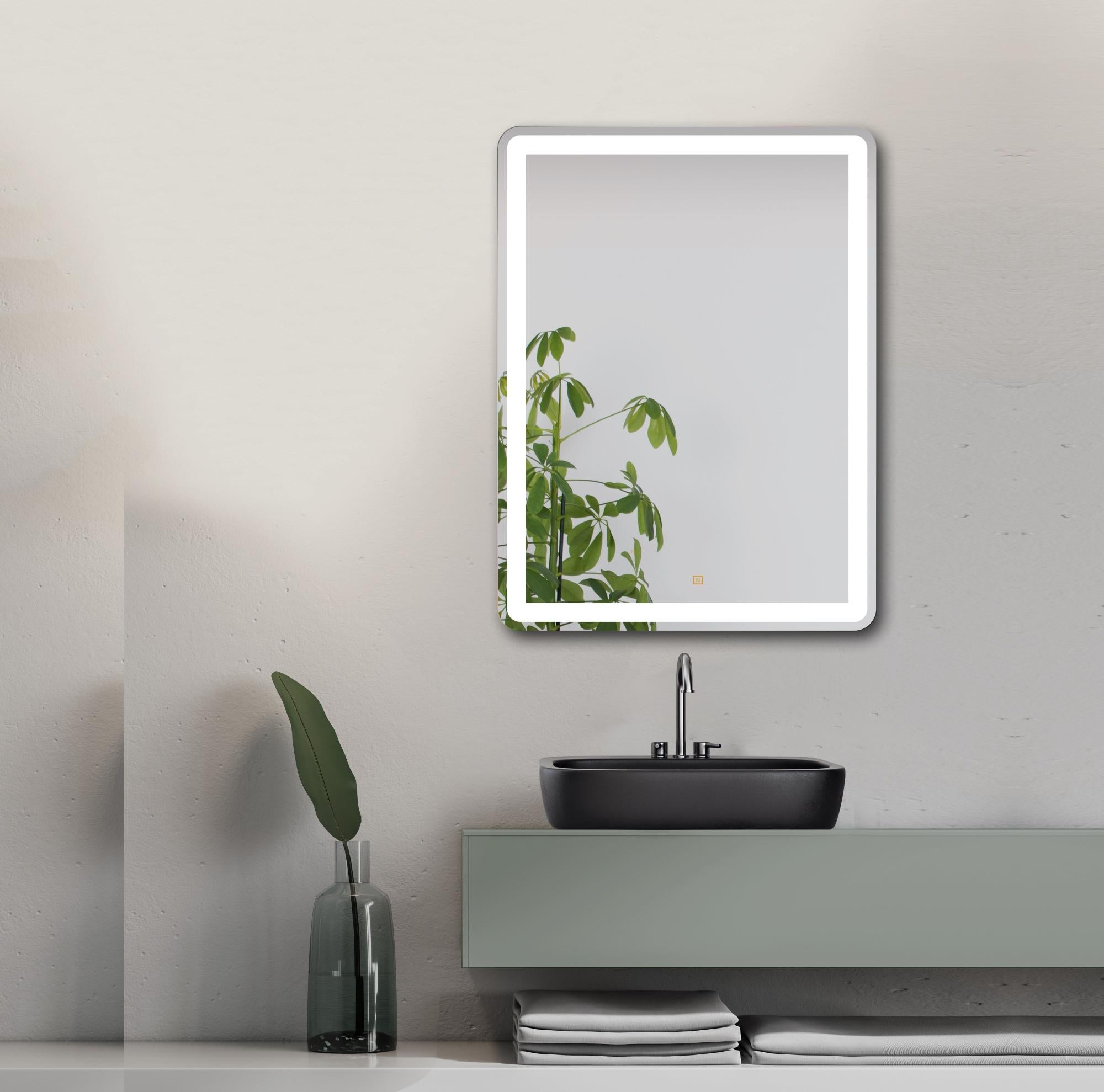 Espejo de baño con antivaho y luz LED VITARA, 80x80cm - MANILLONS ...
