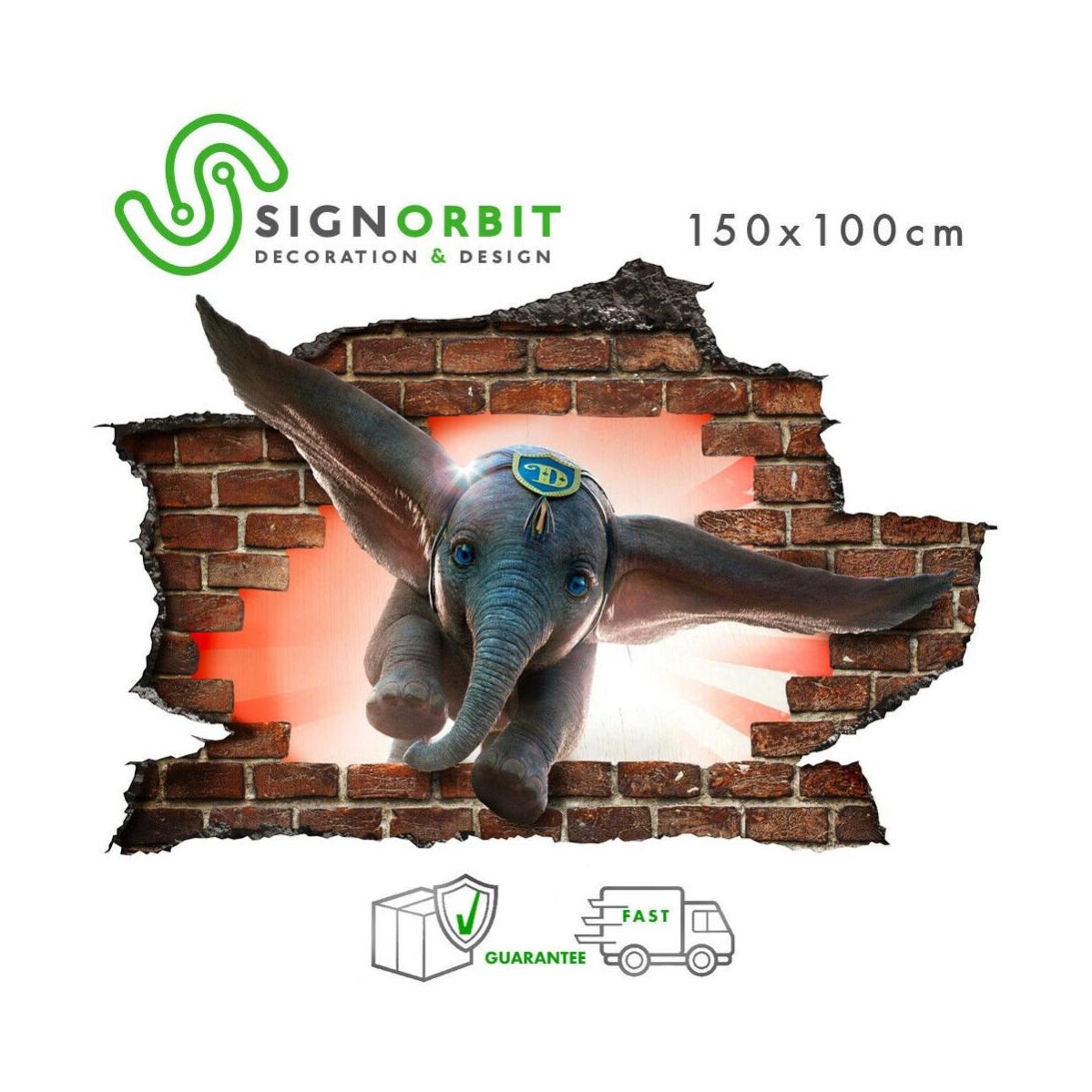 DUMBO - Sticker mural graphique 3D pour mur - Le sticker mural pour ...