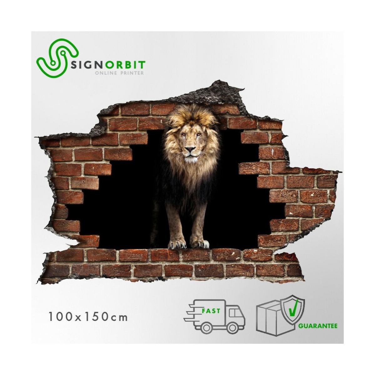 LION - Sticker mural graphique 3D pour mur - Le sticker mural pour ...