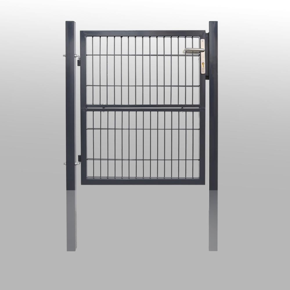 Portillon de jardin 100 x 100 cm avec serrure maille métallique - Gris ...