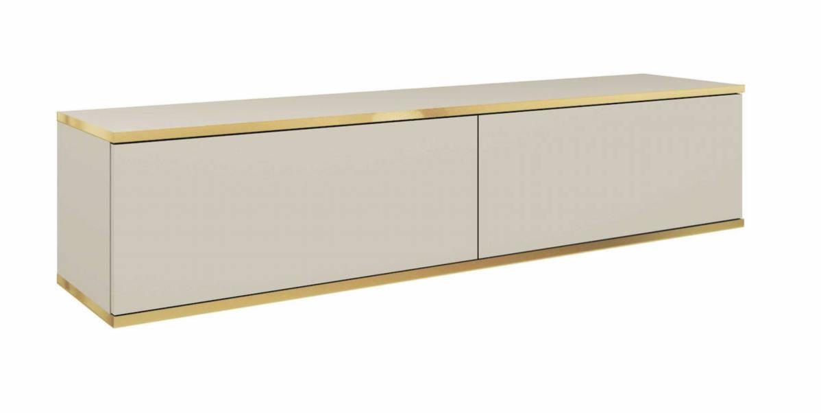 Meuble TV suspendu élégant 135 cm SIMETO beige | Leroy Merlin