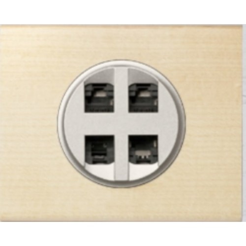 Prise RJ45 Céliane quadruple. Finition: Erable Non Legrand | Leroy Merlin