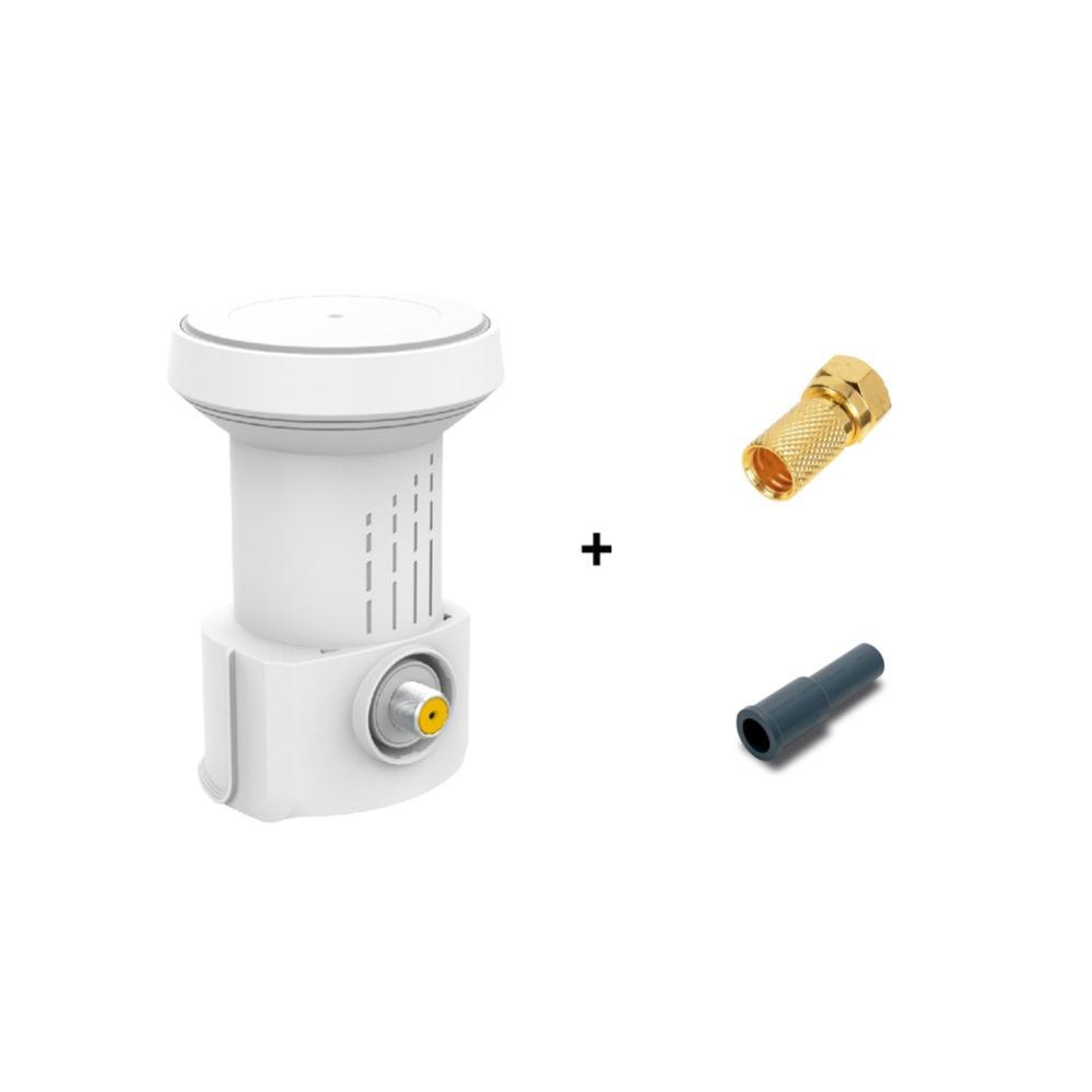 LNB Single 0,1 dB Full HD 4K Ultra HD Redline WL1 + 1 Fiche F Or + Capuchon de Protection ...