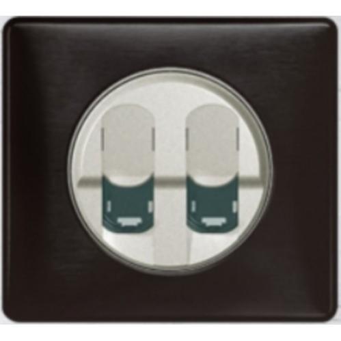 Double Prise informatique RJ45 FTP Cat 6 céliane Carbone complète Non ...