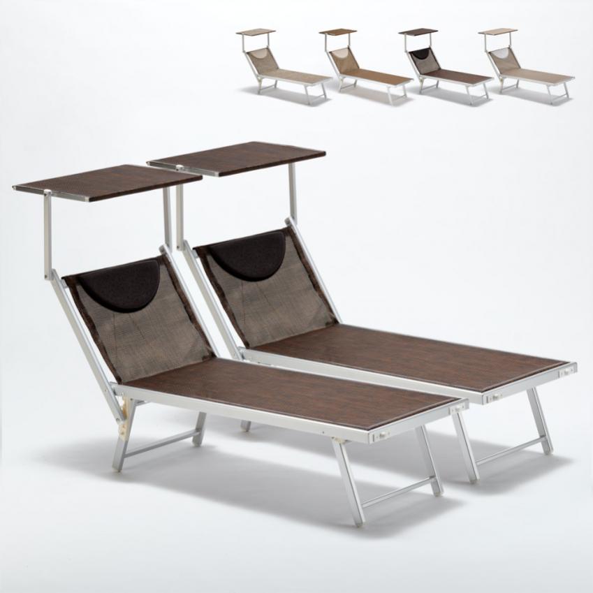 2 Lettini spiaggia mare prendisole alluminio Santorini Limited Edition ...