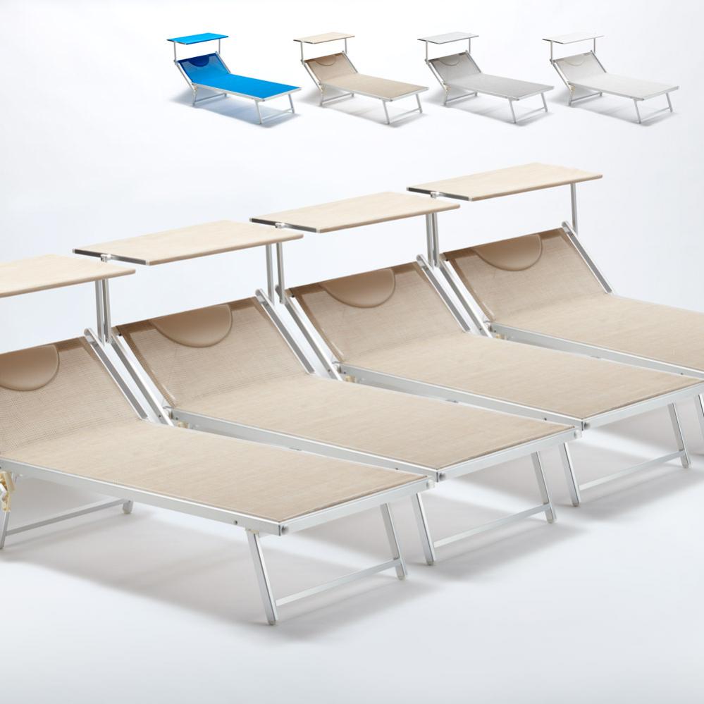 4 Lettini spiaggia mare professionali grandi alluminio Italia Xl ...