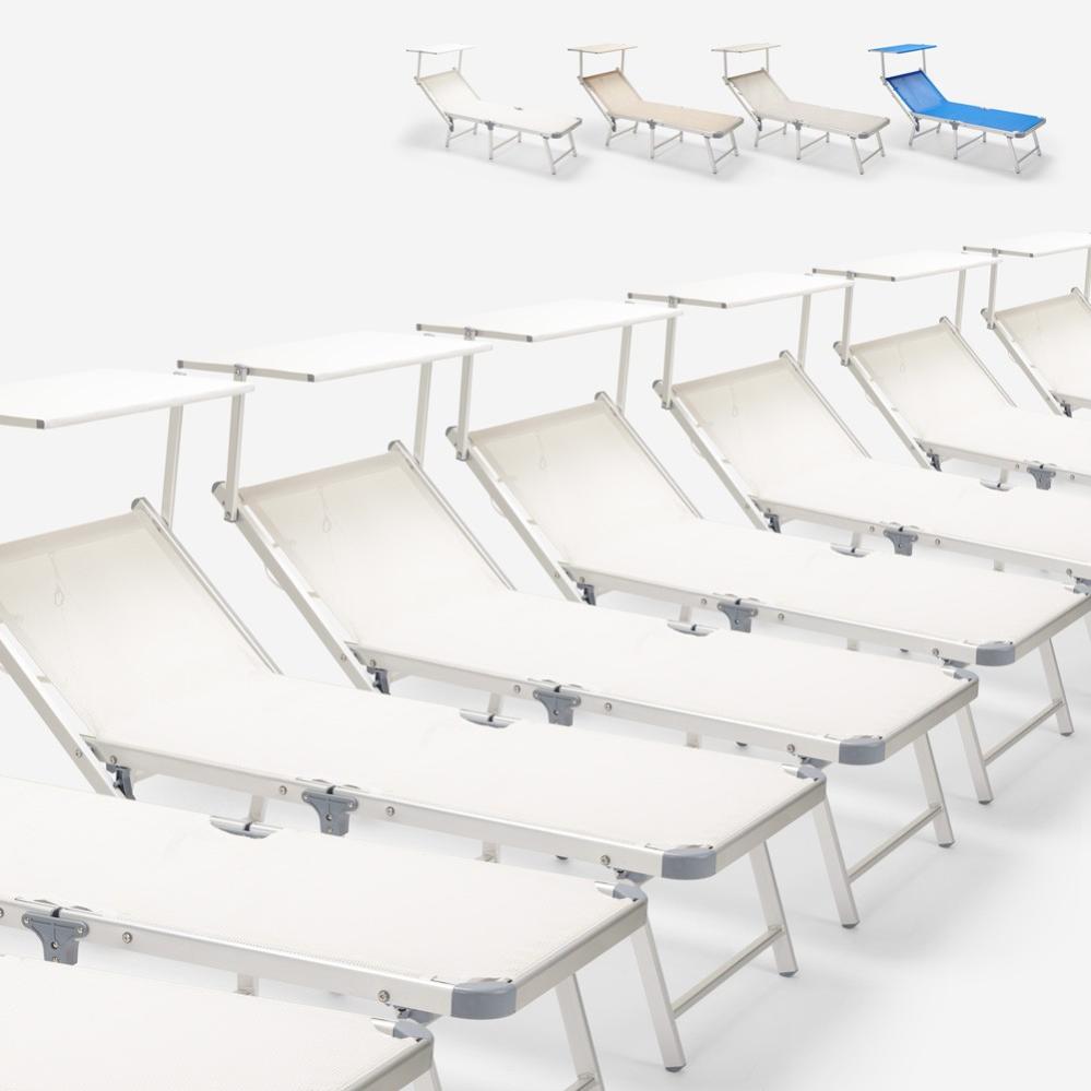 20 Lettini mare spiaggia sdraio pieghevole in alluminio Gabicce Gold ...