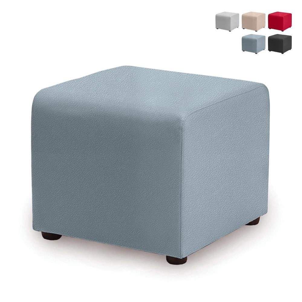 Puf cuadrado 46x46cm salón sala de espera moderno polipiel - Gris ...