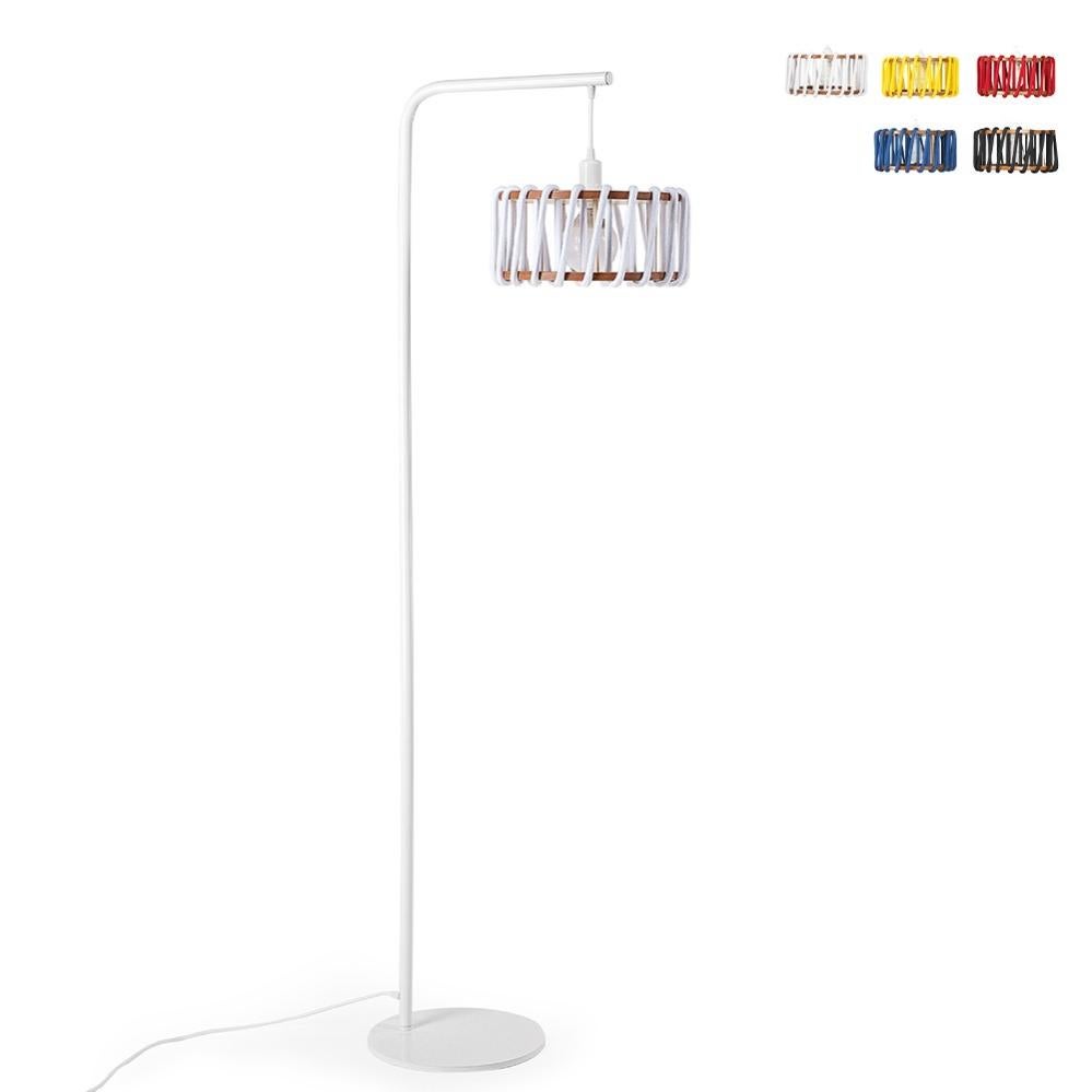 Lampadaire sur pied lampadaire plancher LED abat-jour design tissu ...