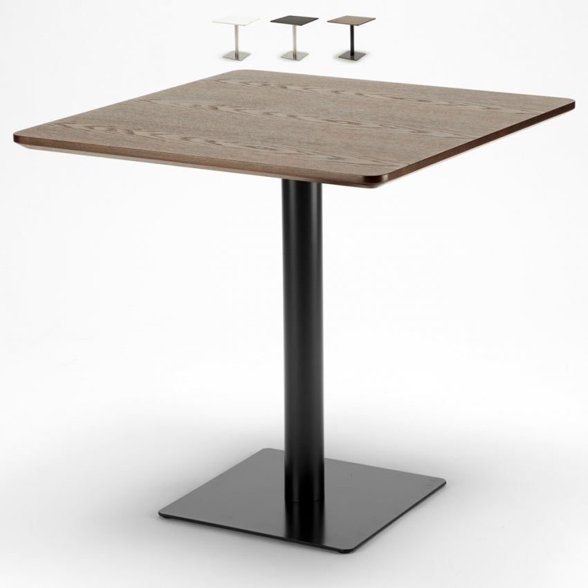 Table Basse Carrée 90x90 Avec Pied Central Pour Bistro Et Bar Horeca