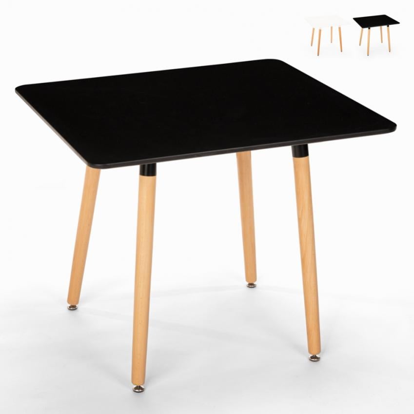Mesa cuadrada 80x80 de madera diseño nórdico para cocina, bar y ...