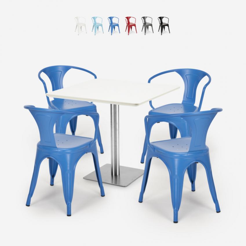Ensemble table horeca 90x90cm cuisine bars restaurants 4 chaises style ...