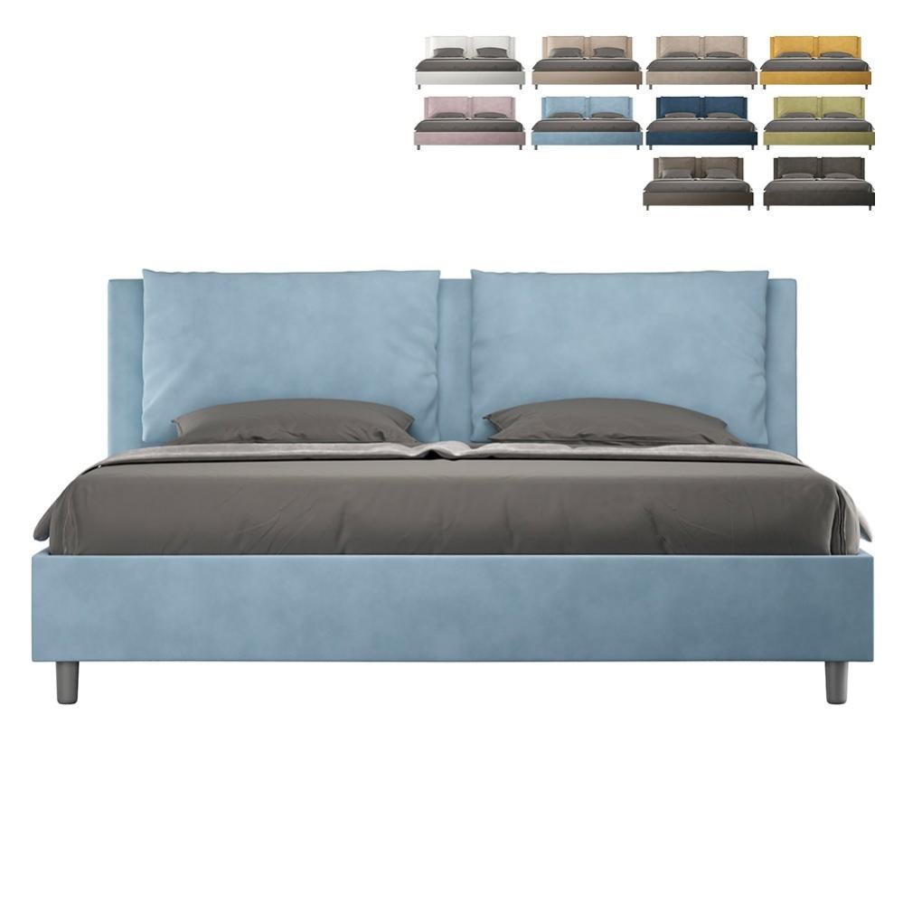 Cama matrimonial contenedor moderna Antea 200x210 - Azul - Modelo ...