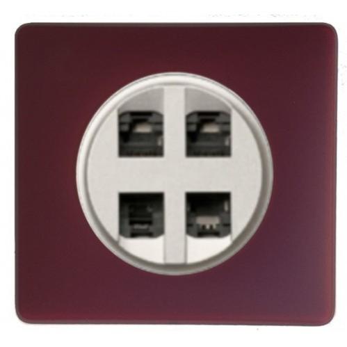 Prise RJ45 Céliane quadruple. Finition: Bordeaux Legrand NC4894 | Leroy ...