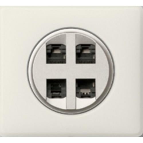 Prise RJ45 Céliane quadruple. Finition: Craie Non Legrand | Leroy Merlin