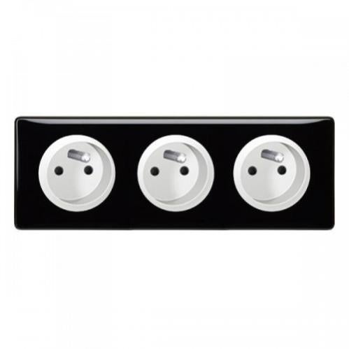 Triple Prise 2 pôles + terre Céliane Laqué Noir (classique) Legrand ...