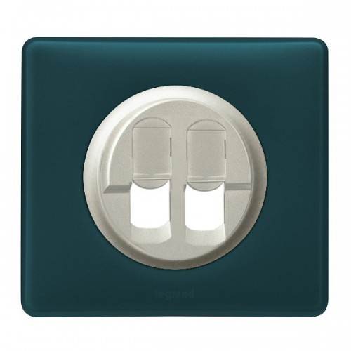 Double prise informatique RJ45 FTP Cat 6 Céliane Bleu-Vert Legrand ...