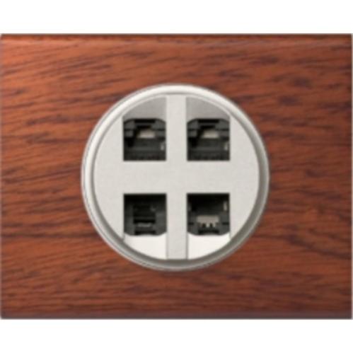 Prise RJ45 Céliane quadruple. Finition: Acajou Non Legrand | Leroy Merlin