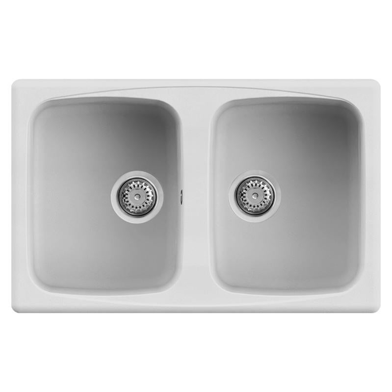 Lavello Elleci Incasso 2 vasche 79x50 Master 350 Granitek Bianco ...