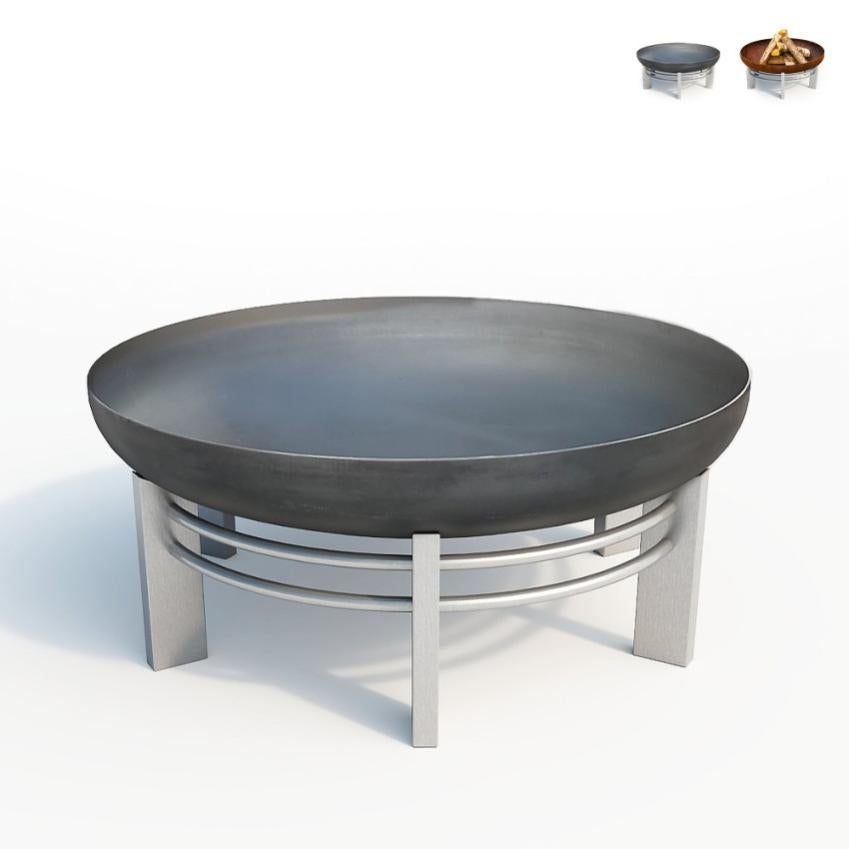 Brasero rond foyer jardin Ø 79cm barbecue acier rouille Jura | Leroy Merlin