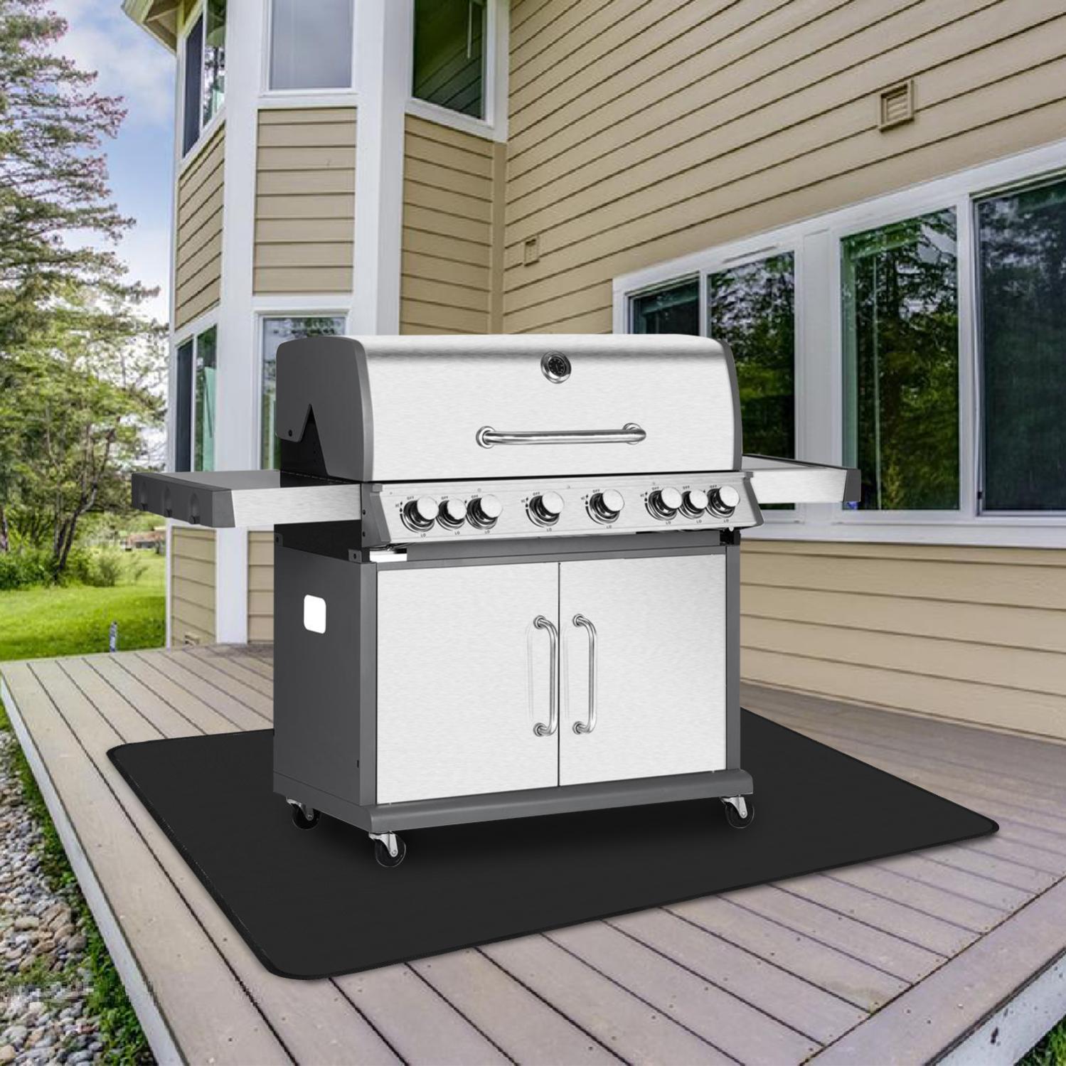 Tapis de protection de sol pour barbecue Tapis de Gril 97*127CM - Noir ...