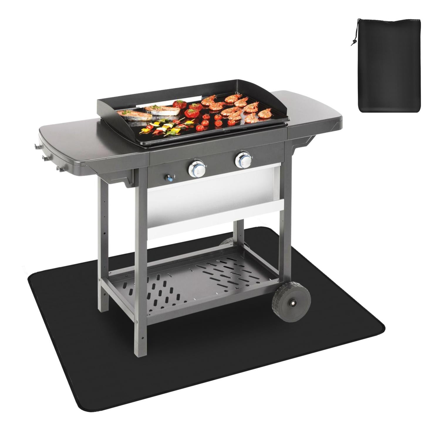 Tapis de barbecue 122*152CM Tapis de protection de sol pour barbecue ...