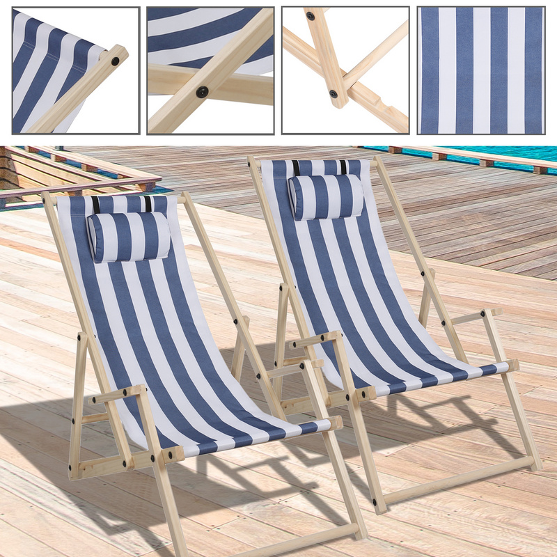 Chaise longue Chair Chaise longue pliante bois avec accoudoirs Chaise ...