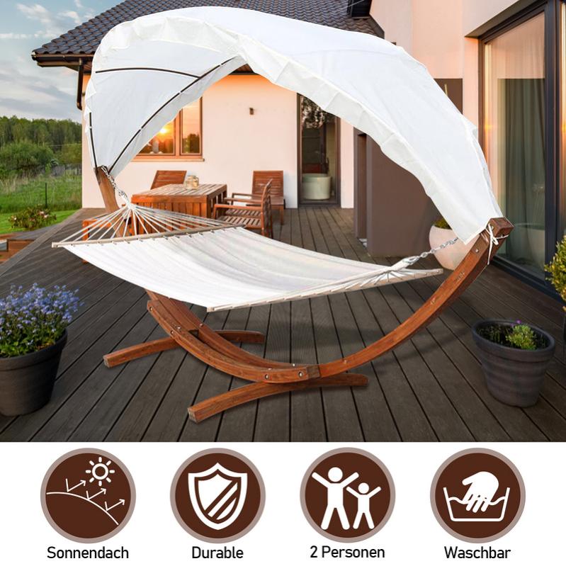 Hamac avec support, avec cadre et pare-soleil, hamac en bois de mélèze ...