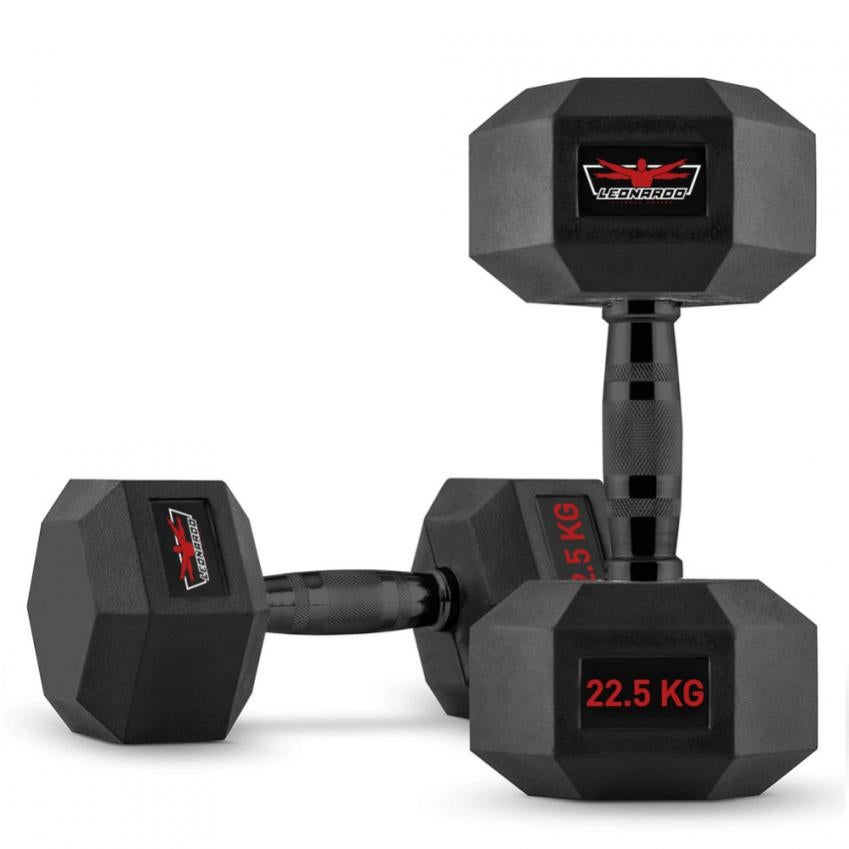 Set coppia 2 manubri esagonale cross training gomma e acciaio 22.5 kg Goemon | Leroy Merlin