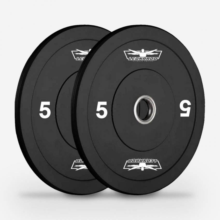 2 Disques Olympiques En Caoutchouc Et Acier De 5 Kg Bumper Cross