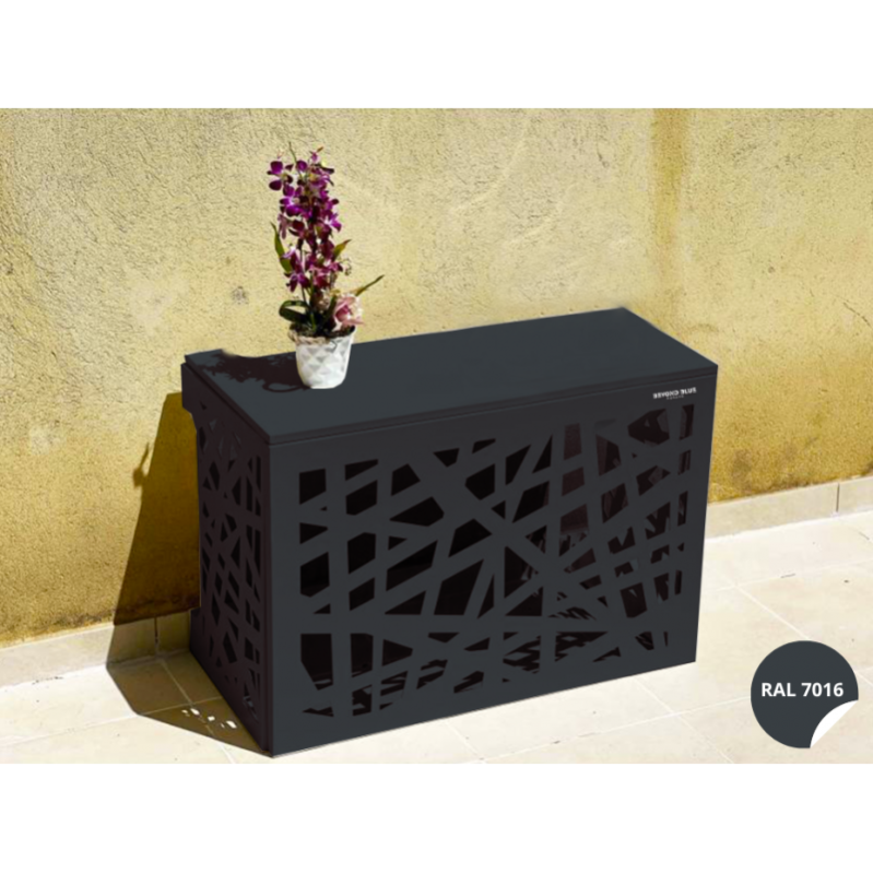 Cache climatisation Amazonian Gris anthracite RAL7016 - Moyen L 110 x H ...