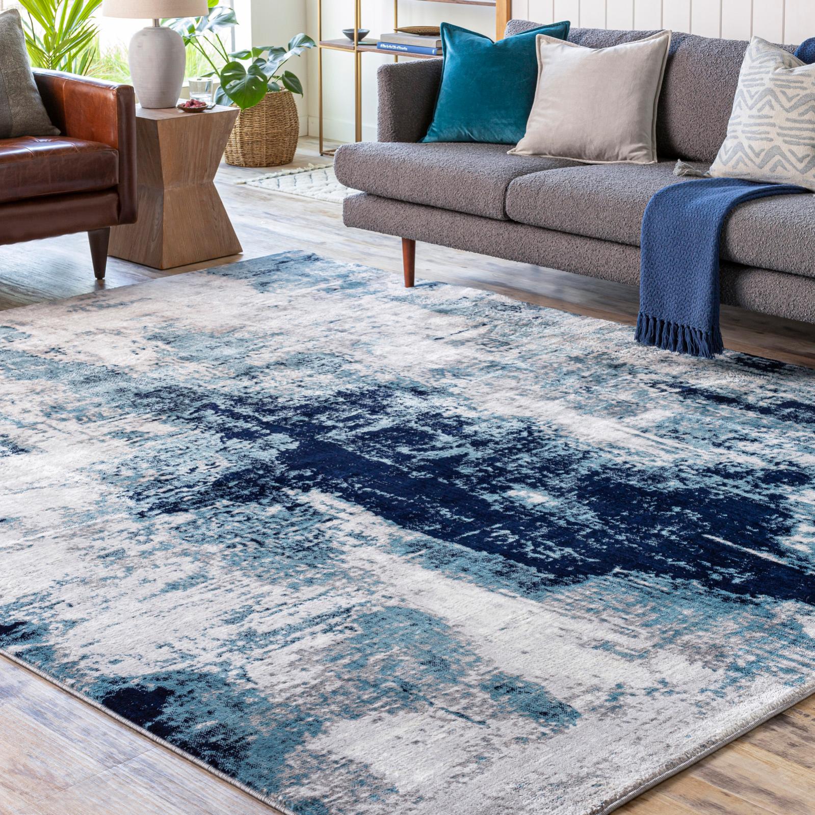 SURYA - Tappeto Astratto Moderno Blu/Grigio 200x275 | Leroy Merlin