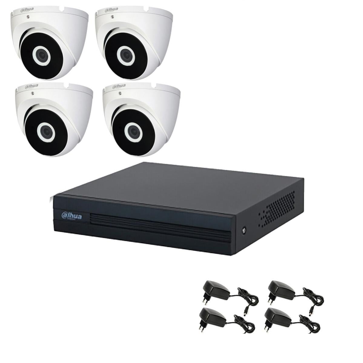 KIT VIDEOSORVEGLIANZA 4 TELECAMERE 2 MPX DAHUA DVR 4 CANALI 1 | Leroy ...
