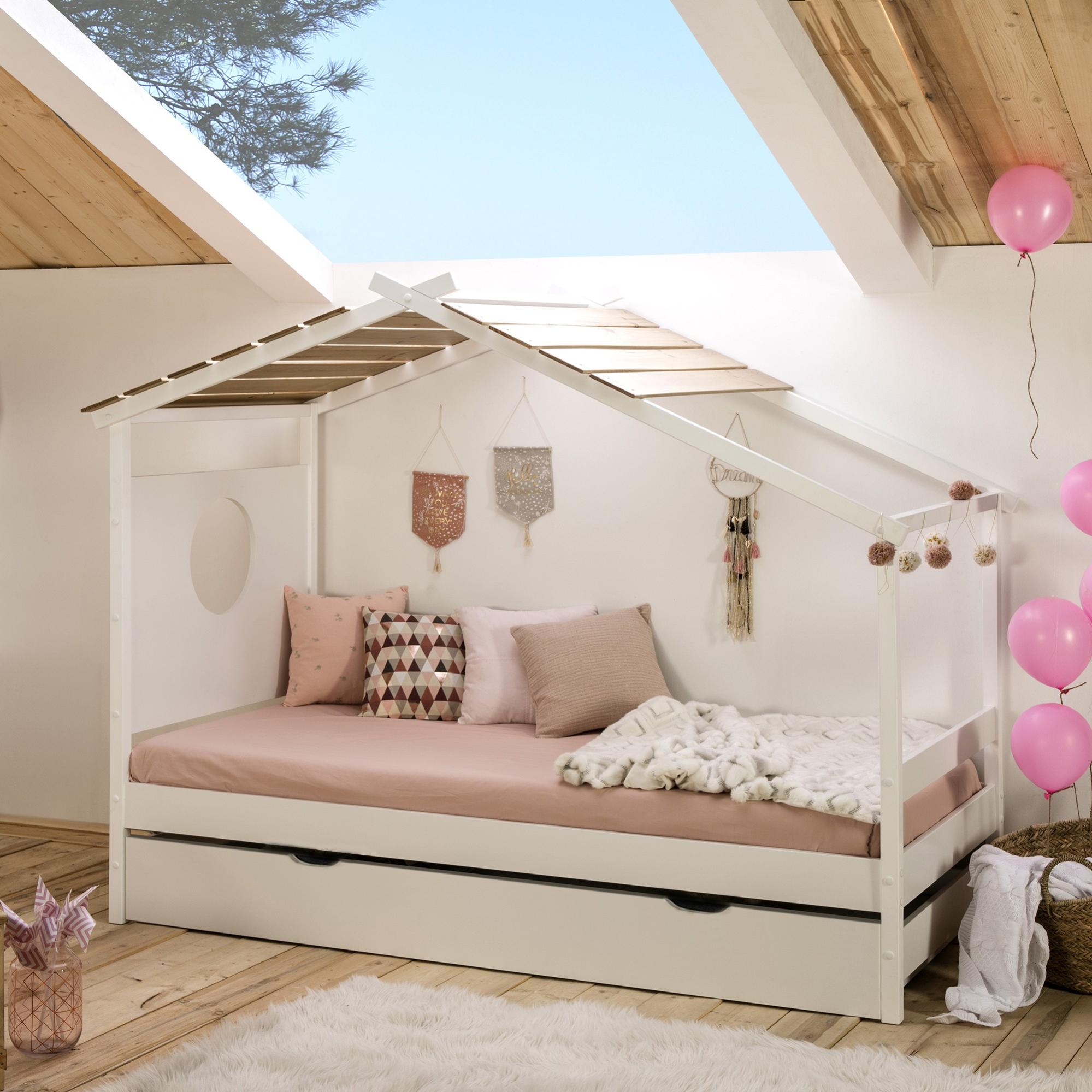 Letto capanna Hansel 90x190cm - LETTO + LETTO APRIBILE BIANCO | Leroy Merlin