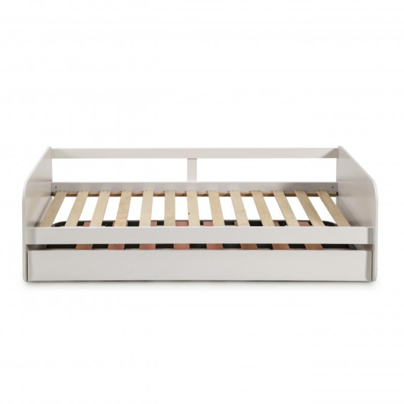 Lit + lit pieds pliants MDF blanc 90x190cm | Leroy Merlin