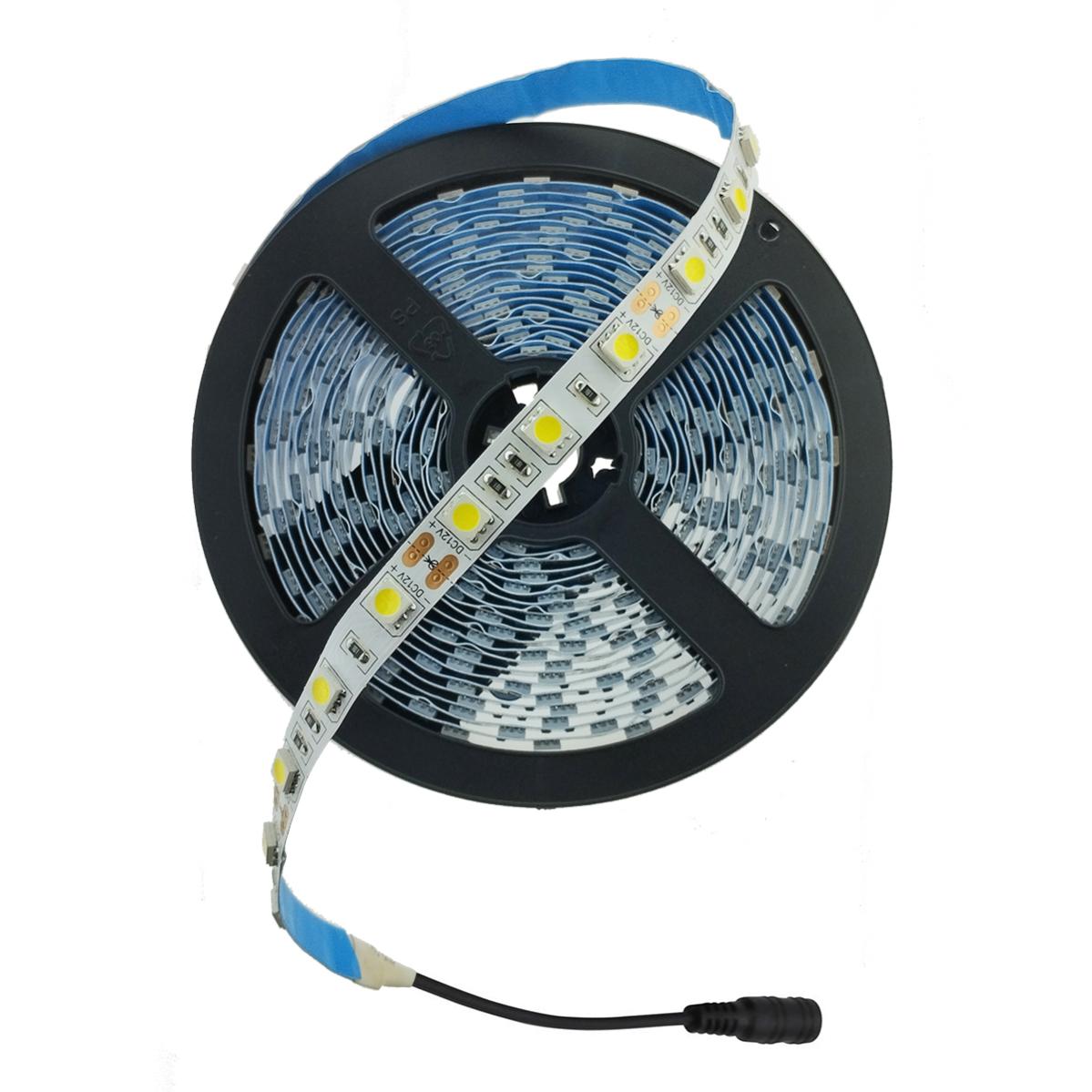 Striscia LED adesiva 5M 12V 1200LM Bianco Neutro 4000K, 300 LED SMD ...