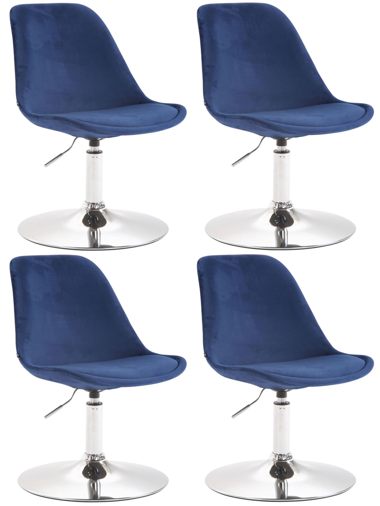 Set de 4 sillas Lounge Maverick en terciopelo Azul|Cromado | Leroy Merlin
