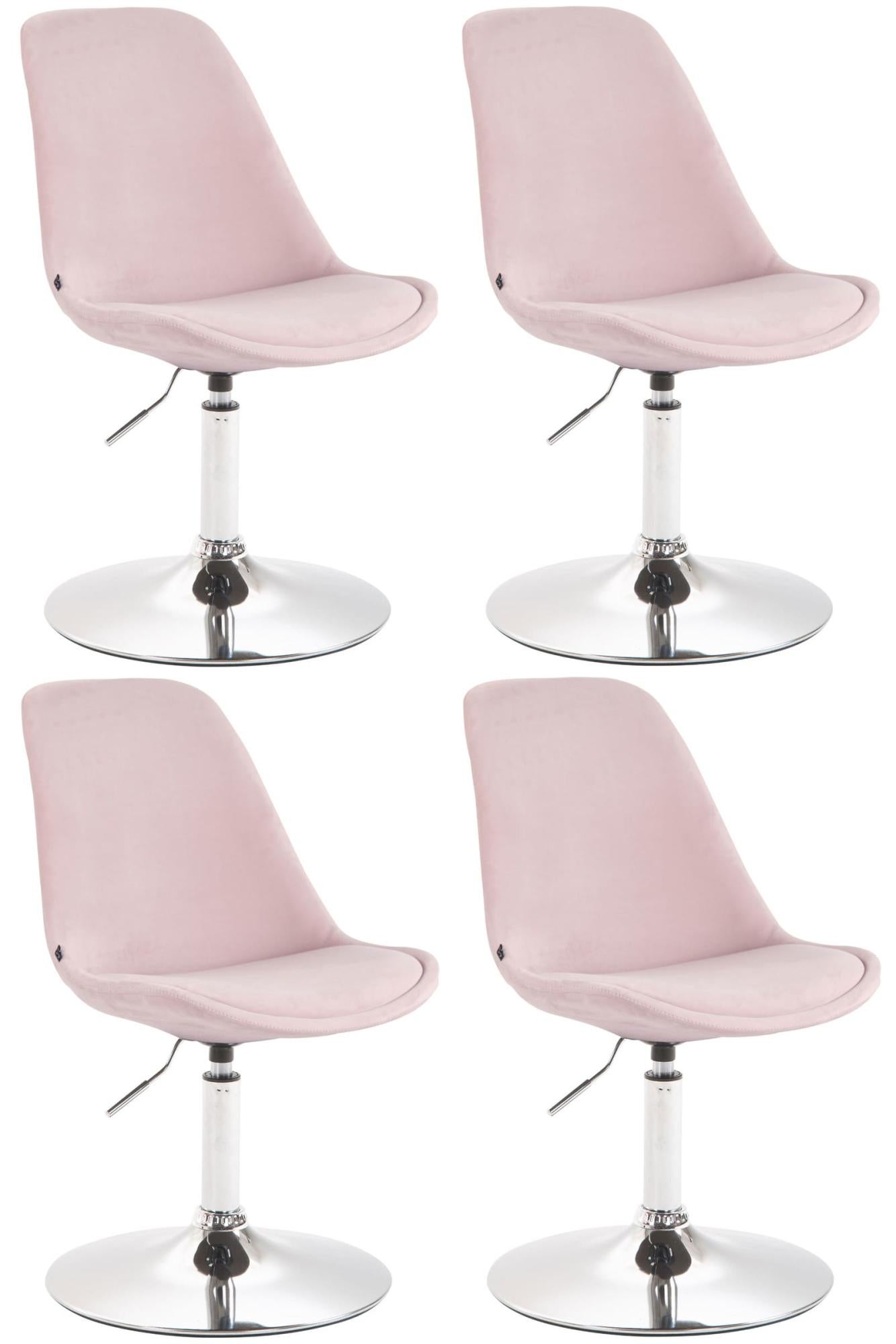 Set de 4 sillas Lounge Maverick en terciopelo Rosado|Cromado | Leroy Merlin