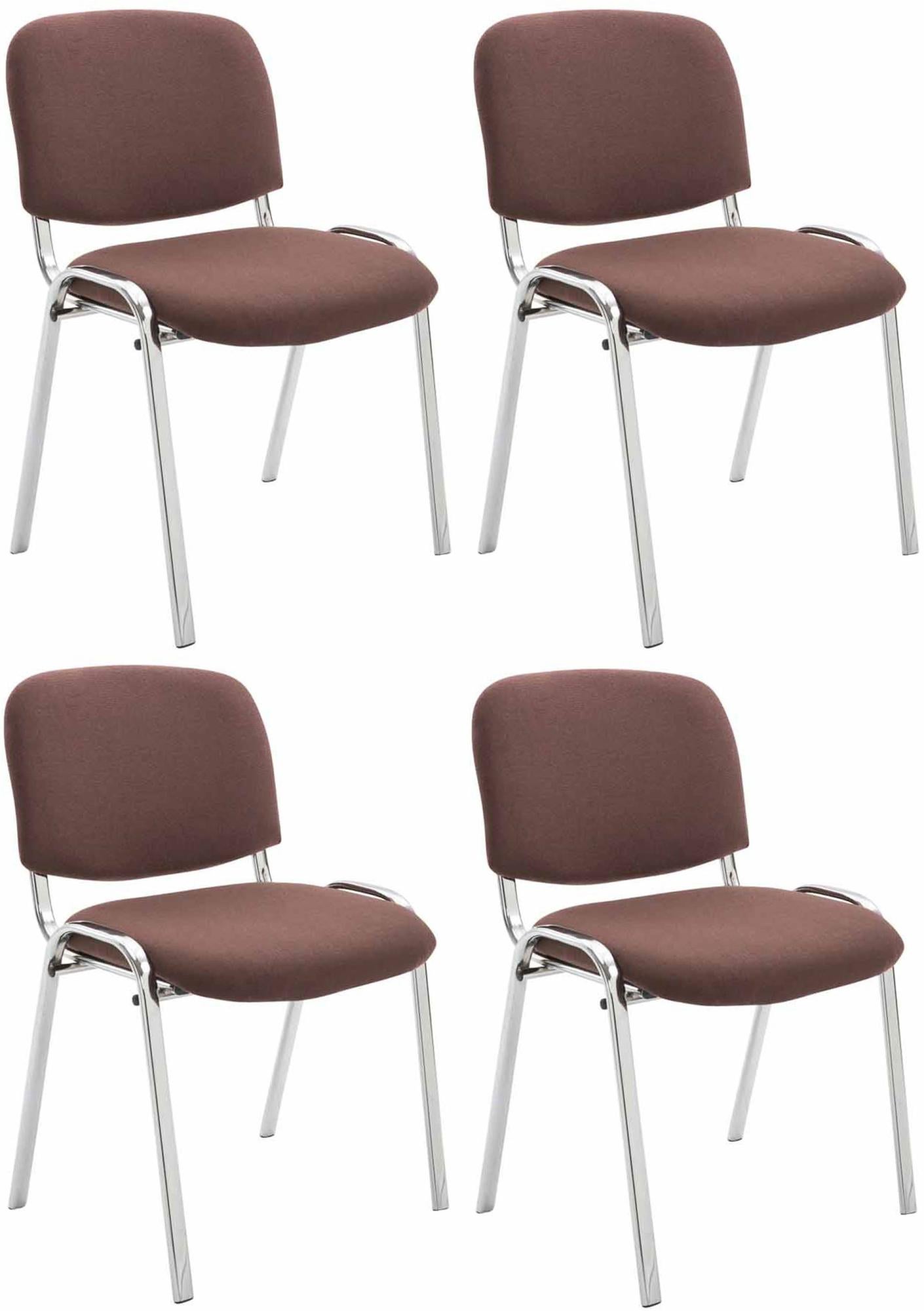 Lot de 4 Chaises de visiteur Ken en tissu avec Pieds en métal aspect ...