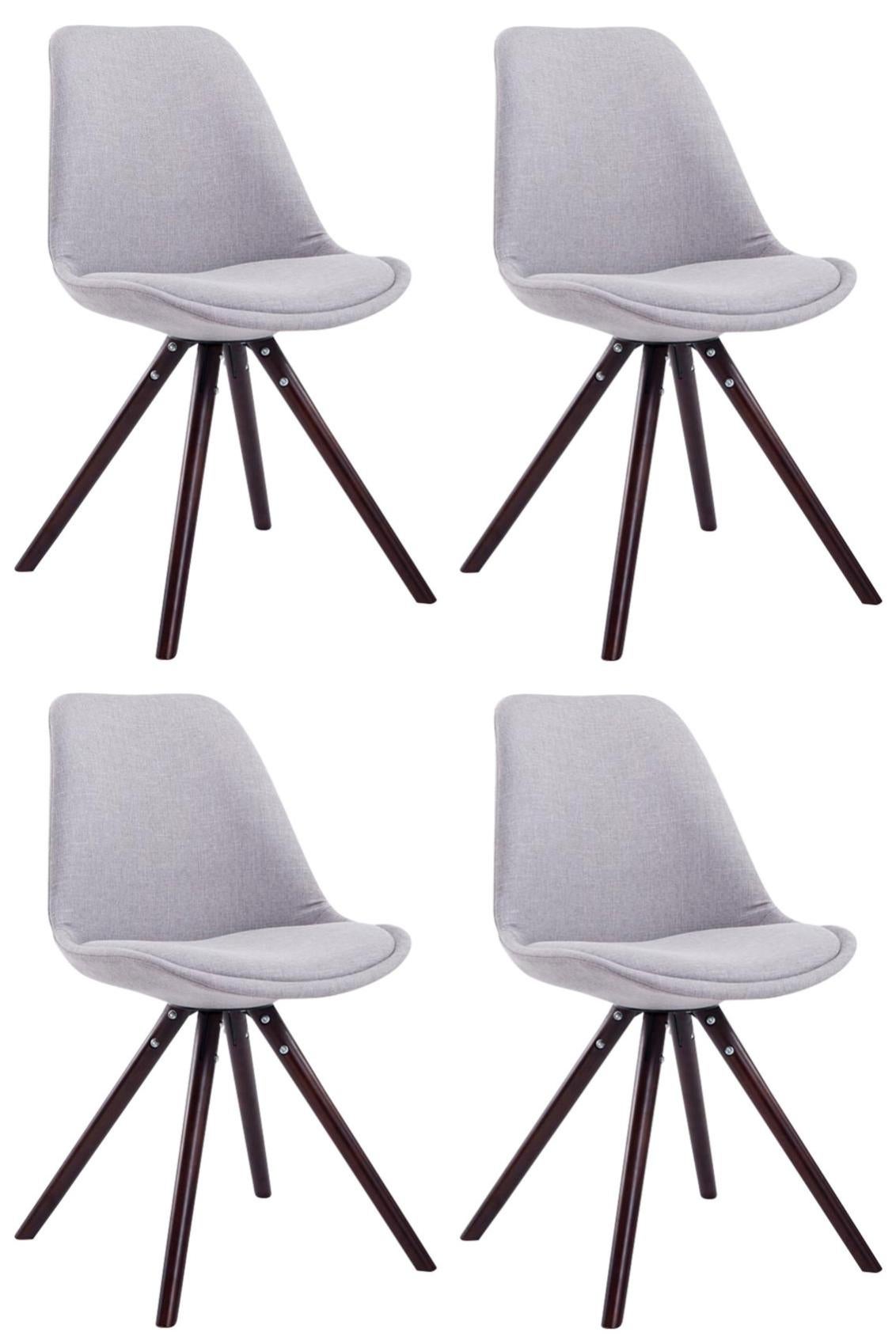 Set di 4 sedie per visitatori Toulouse Fabric Round grigio|cappuccino ...