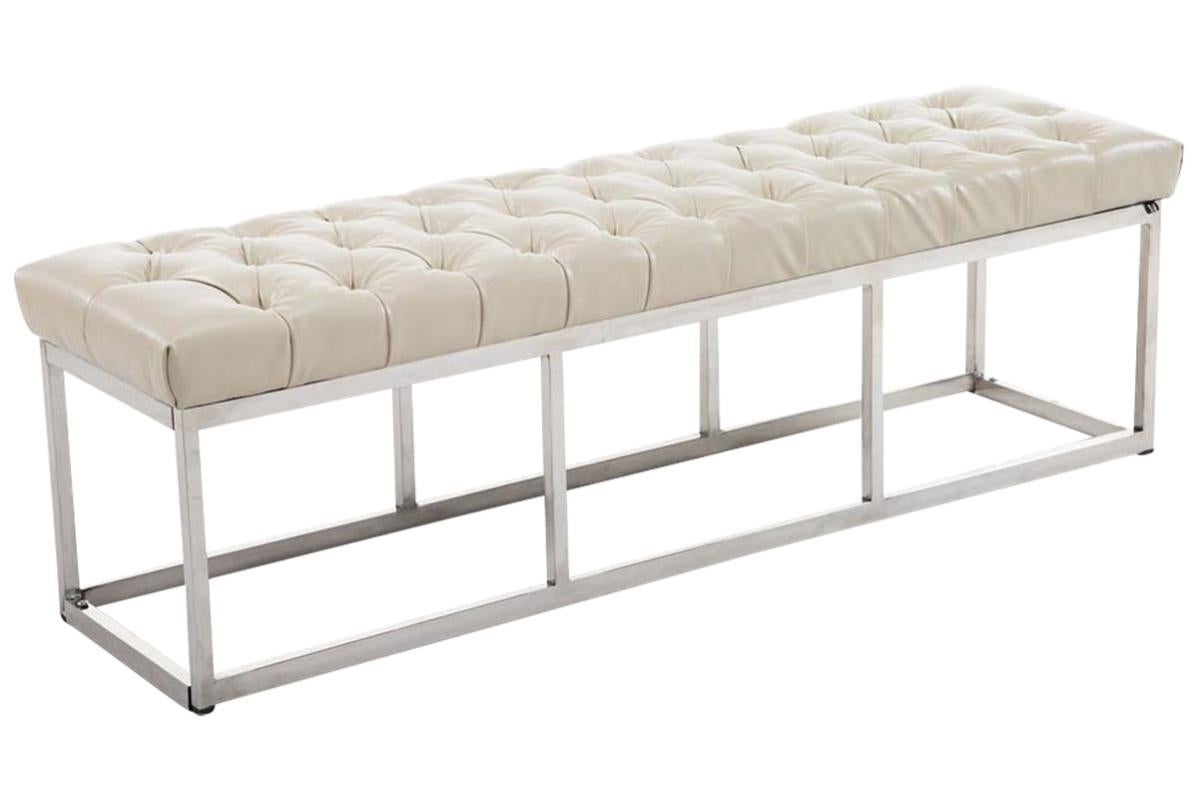 Taburete Pie de Cama Amun Con Base en Acero Inox. Crema|150 cm | Leroy ...