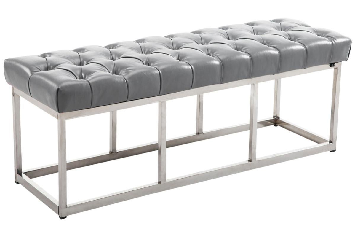 Taburete Pie de Cama Amun Con Base en Acero Inox. Gris|120 cm | Leroy ...