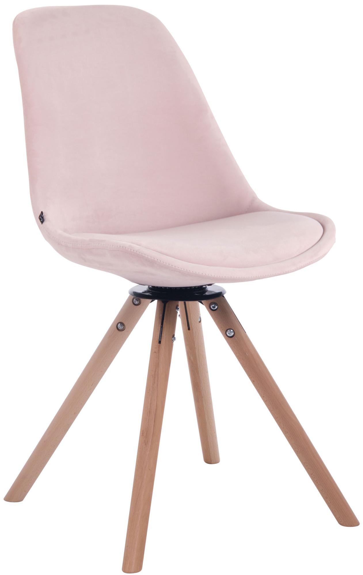 Silla Troyes Rund En Terciopelo Rosado|Natural (roble) | Leroy Merlin