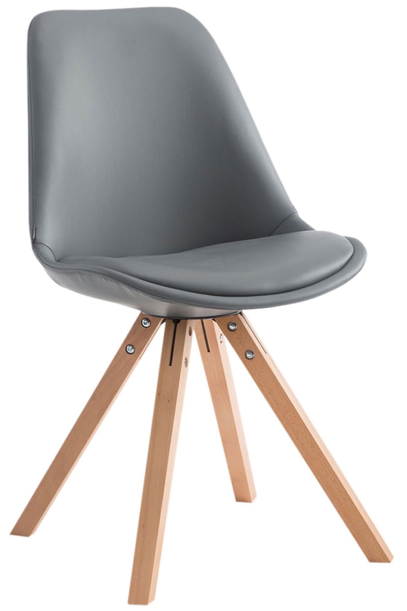 Sedia pranzo Laval in similpelle gambe quadrate grigio|natura (eiche ...