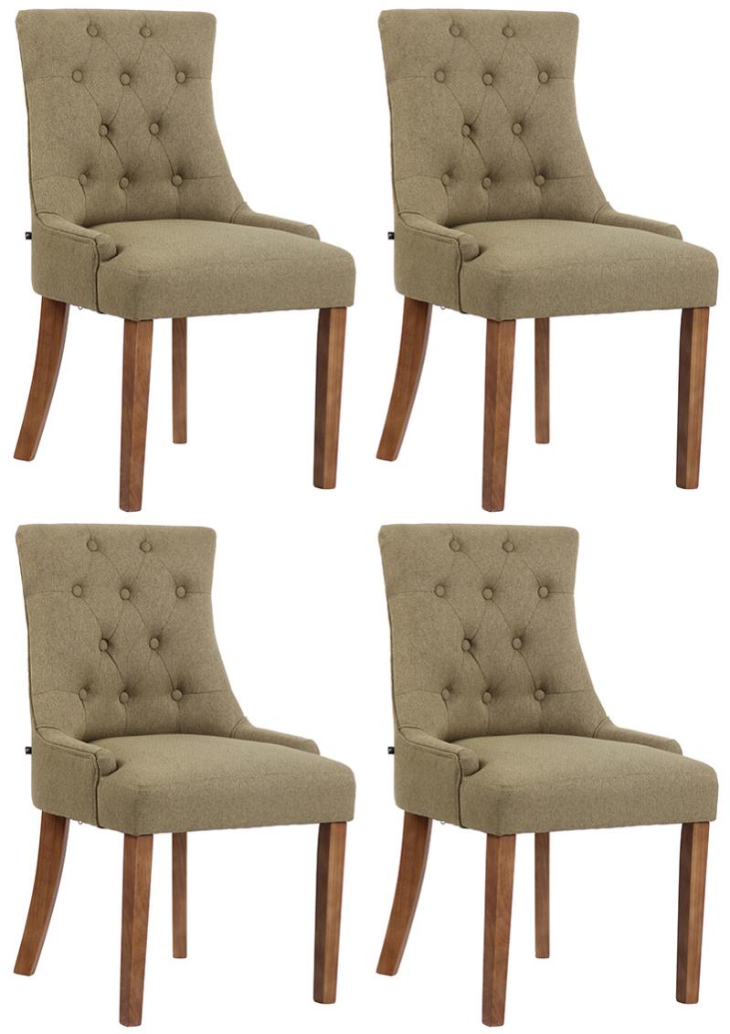 Set De 4 Sillas De Comedor Inverness En Tela Verde|Antiguo claro ...