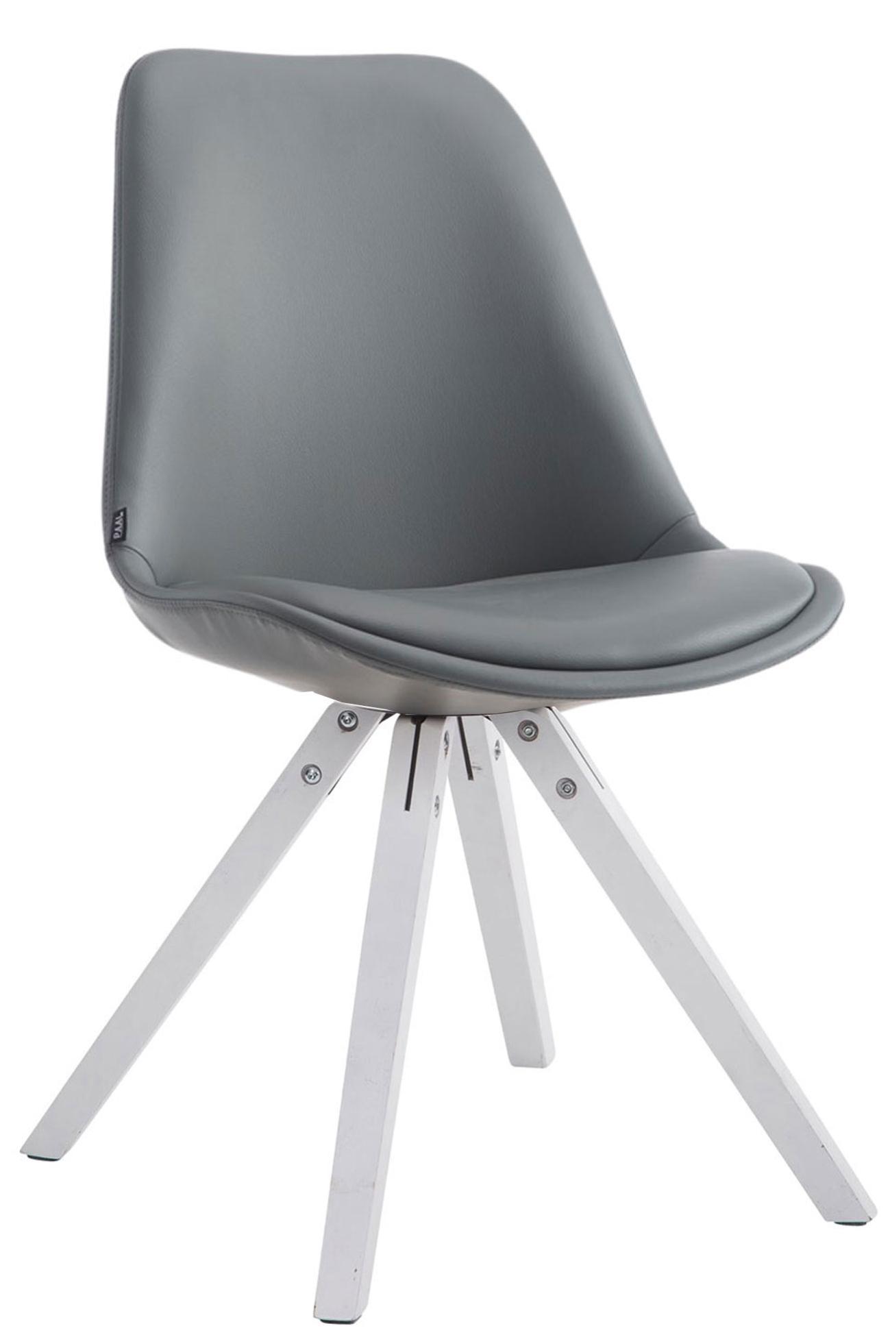 Sedia pranzo Laval in similpelle gambe quadrate grigio|weiß (eiche ...