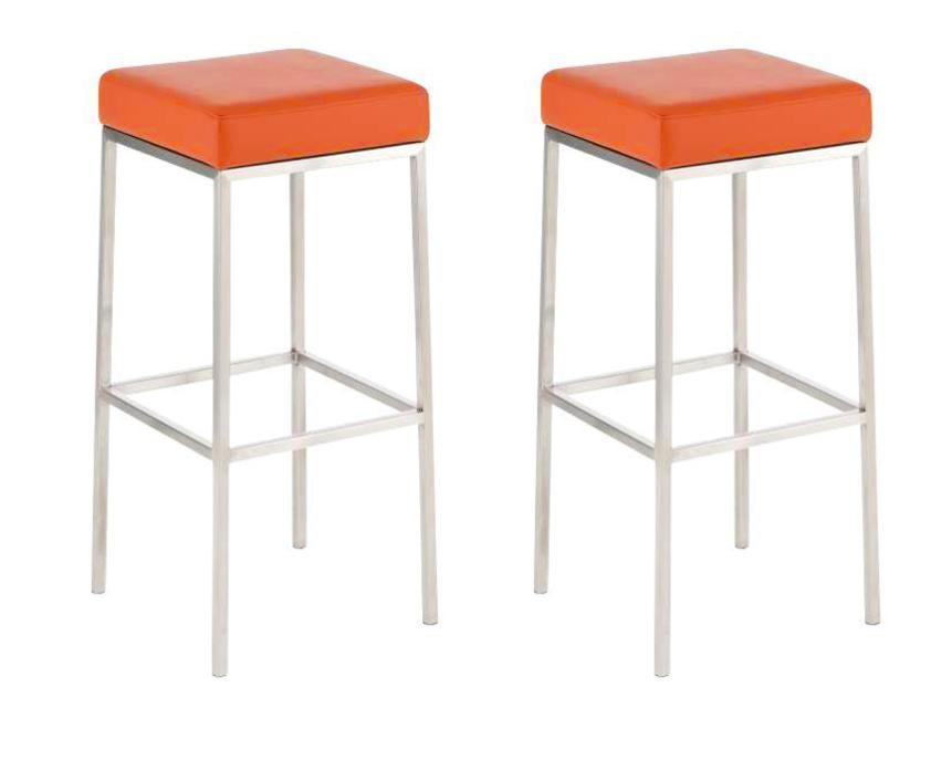 Set De 2 Taburetes Montreal ~ Altura 80 cm Naranja|Acero inoxidable ...